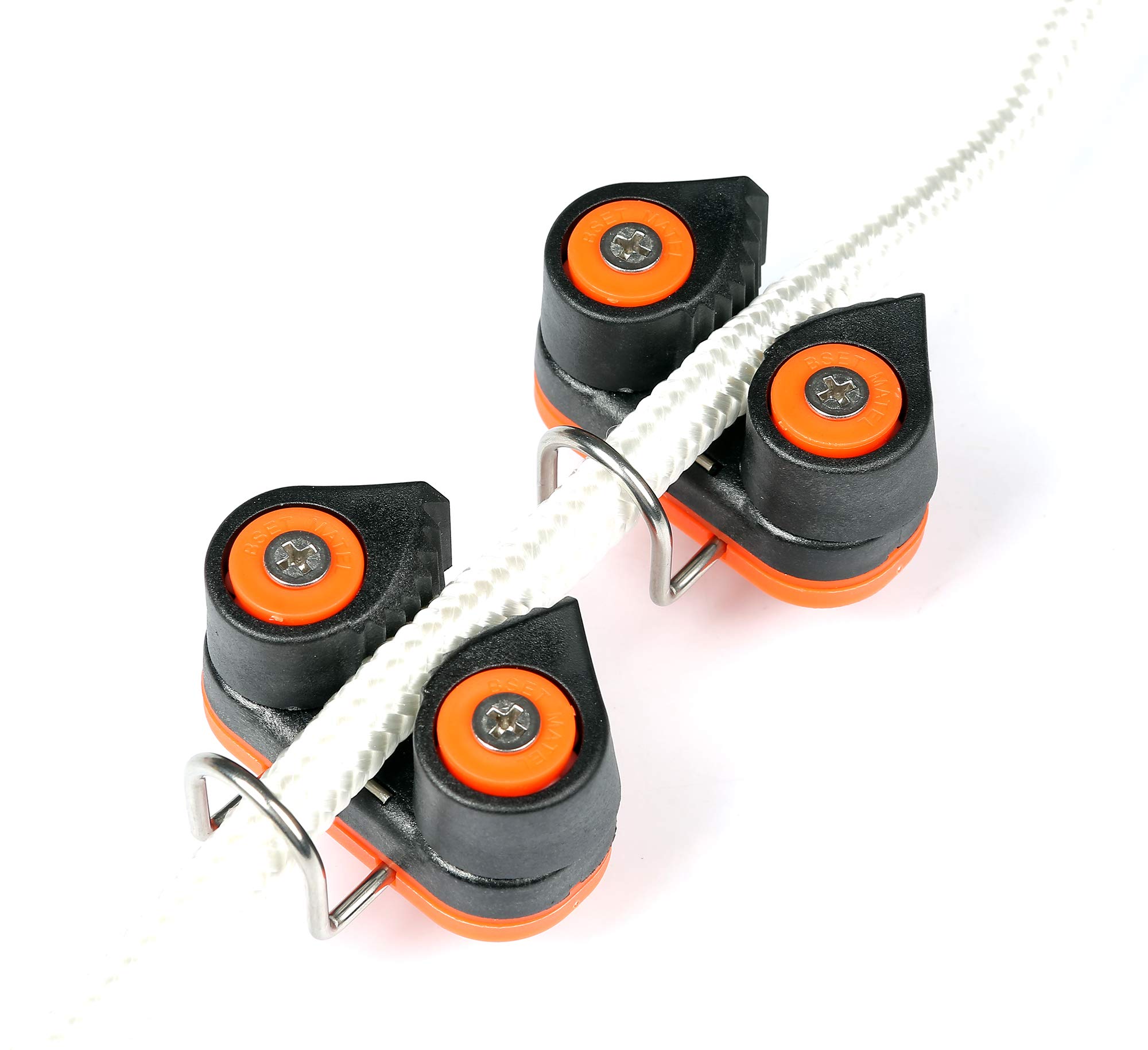 Mxeol Kayak Rope Cleat for Sailboat Hardware Hunting Climbing Sticks Cam Cleats Fast Entry Maximum for Line Sizes 5/8 Inch (W/Leading Ring)