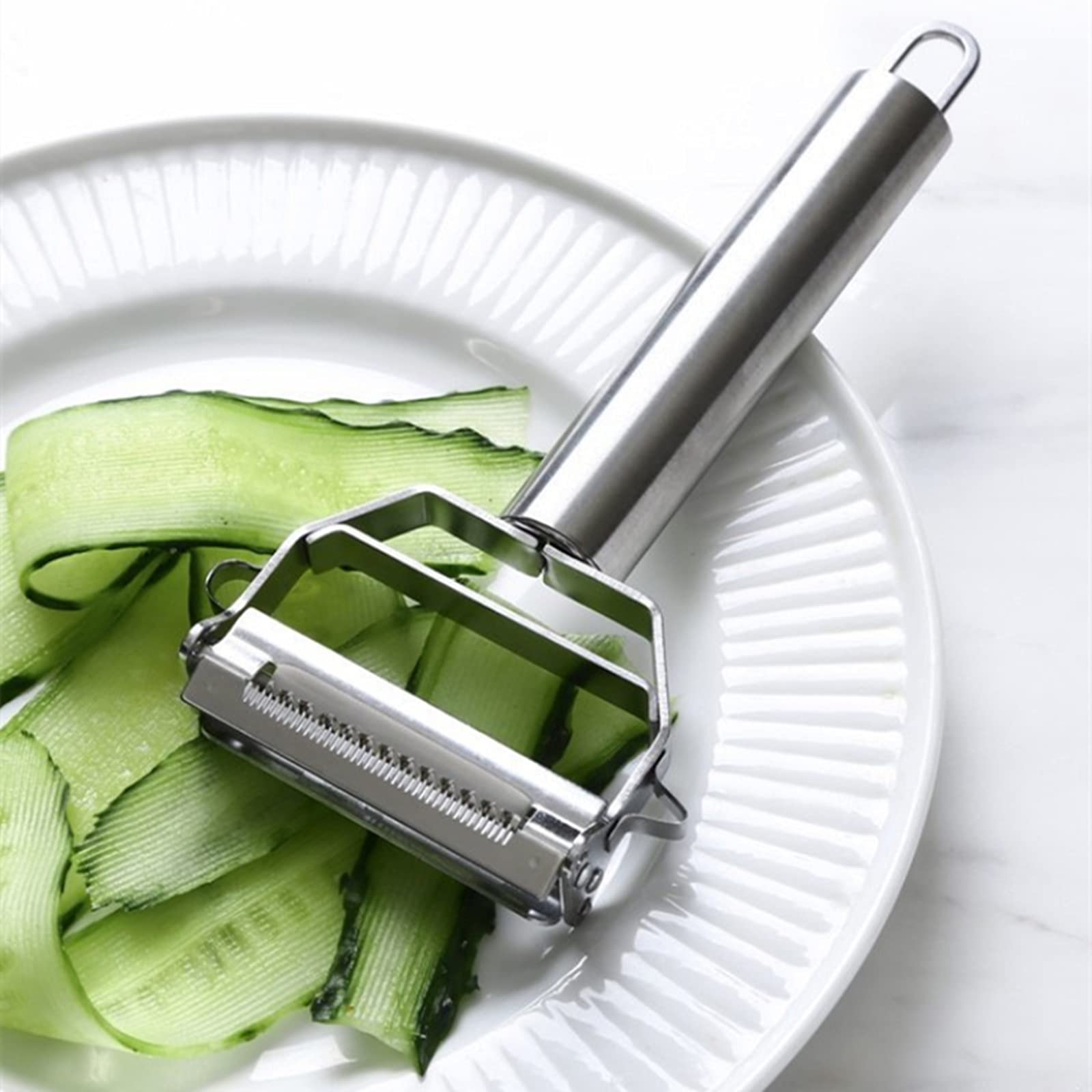 N / B Stainless Steel Julienne Peeler, Drawing Process, Double Head Design, Household Peeling Knife Potato Melon Fruit Grater,Lightweight Convenient