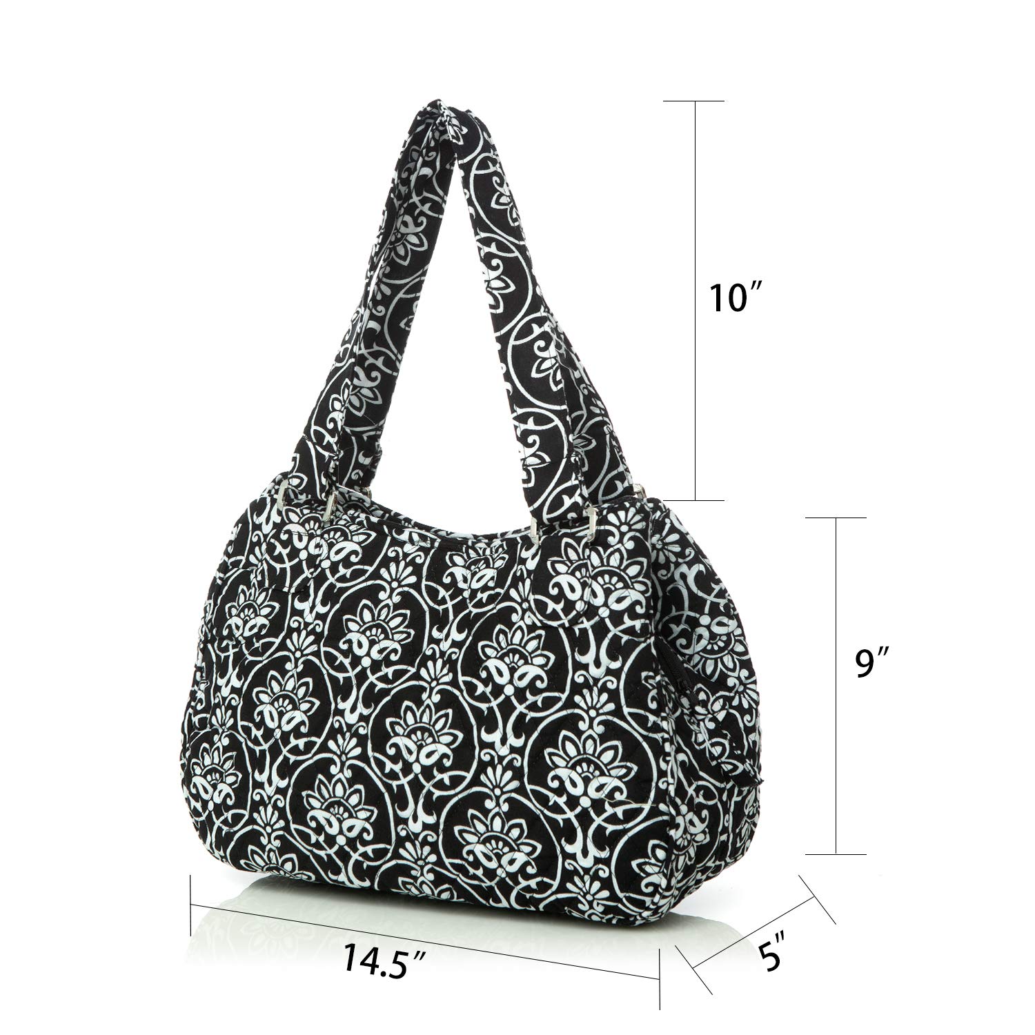 MAGOU Handle Bags Shoulder Bag - Quilted Cotton Tote Bag, Soft Lightweight Purse Handbag