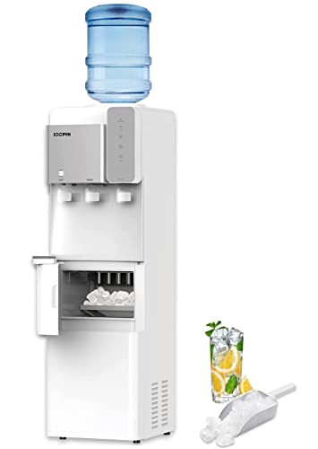 SOOPYK Hot and Cold Water Dispenser with Ice Maker for 5 Gallon Bottle Water Cooler Dispenser Built-in Ice Maker 27 lbs in 24 hrs with Child Safety Lock