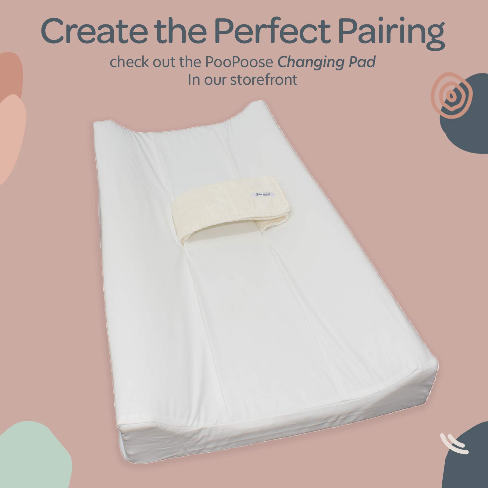 PooPoose Changing Pad Cover (Cloud White)