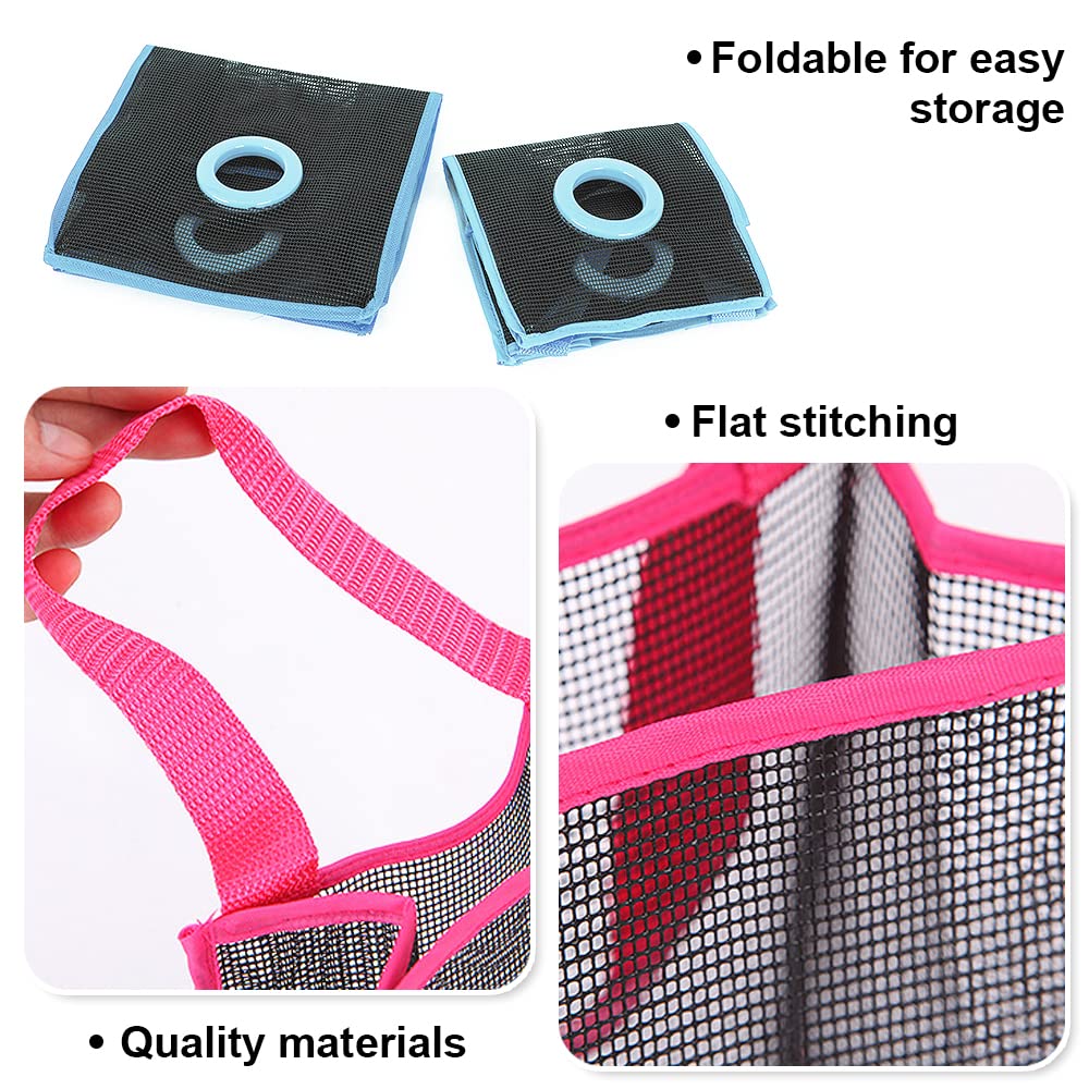 RUIBAOCHEN Plastic Bag Holder,Hanging Folding Mesh Garbage Bag , Transparent Grocery Bag Dispenser for Kitchen Travelling Supplies Size S