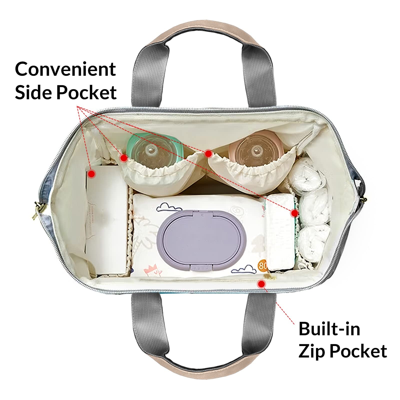 ZAACUSTOM Diaper Bag Personalized Baby Diaper Bag Backpack with Name, Custom Diaper Bags for Baby Girl Boy, Large Capacity, Waterproof, Stylish, Multifunction, Adjustable Shoulder Straps