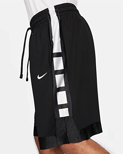 Nike Dri-FIT Elite Stripe Men's Basketball Shorts CV1748-010 (Black/Black/White), Large