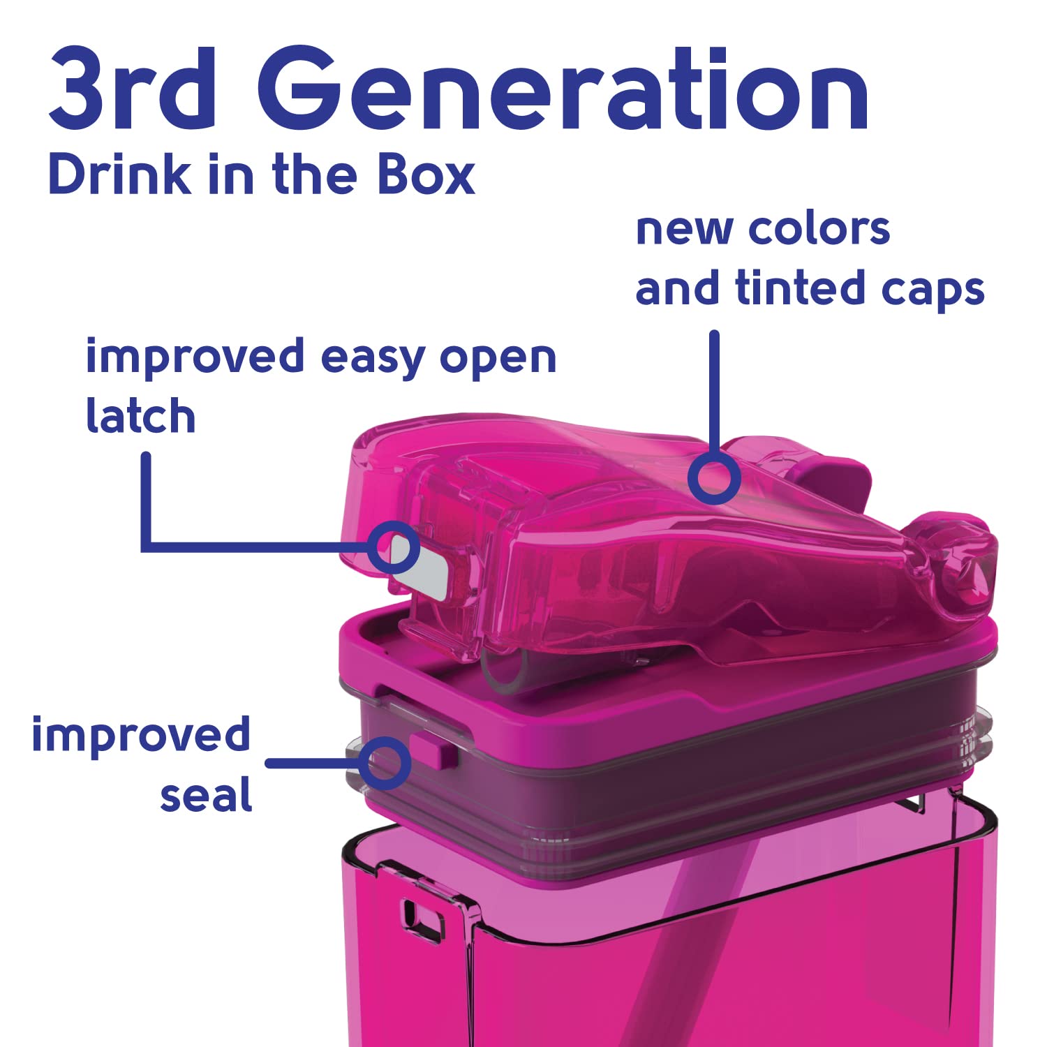 Precidio Design Drink in the Box Eco-Friendly Reusable Juice Box Container, 12 ounce, Green
