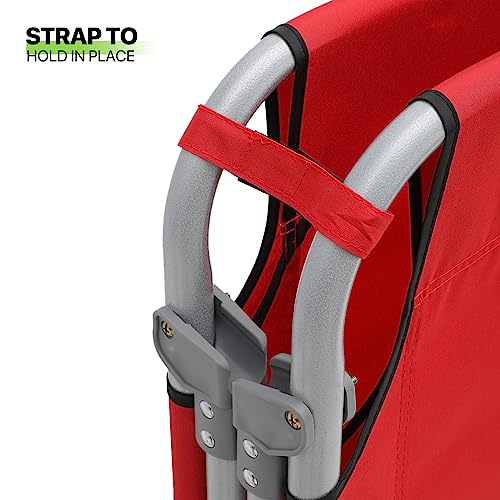 Magshion Portable Military Fold Up Camping Bed Cot with Storage Bag, Red, 37 x 26 x 5 inches (VE-COT-RD-D)