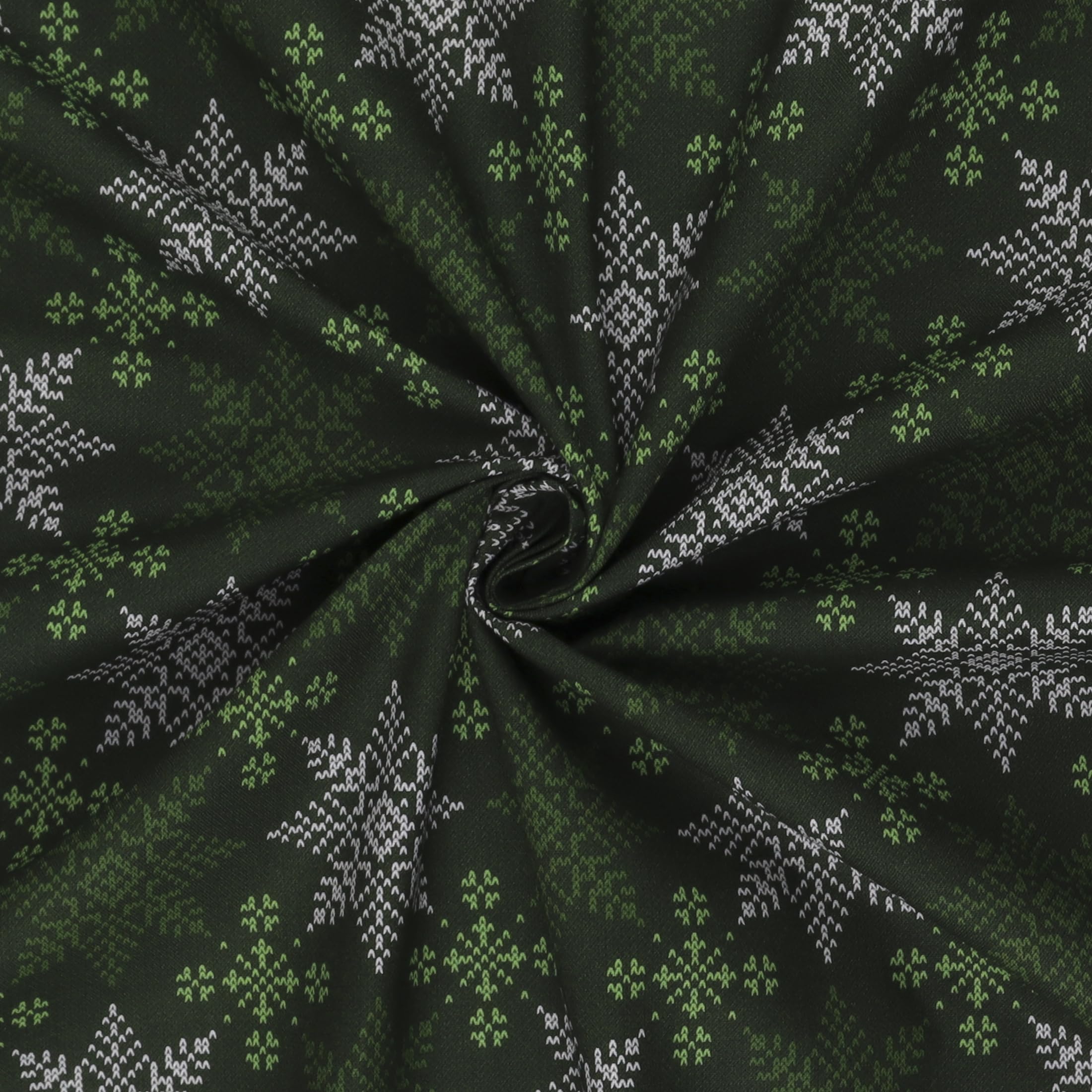 Mook Fabrics Cotton It's Sweater Weather, Evergreen Cut by The yard