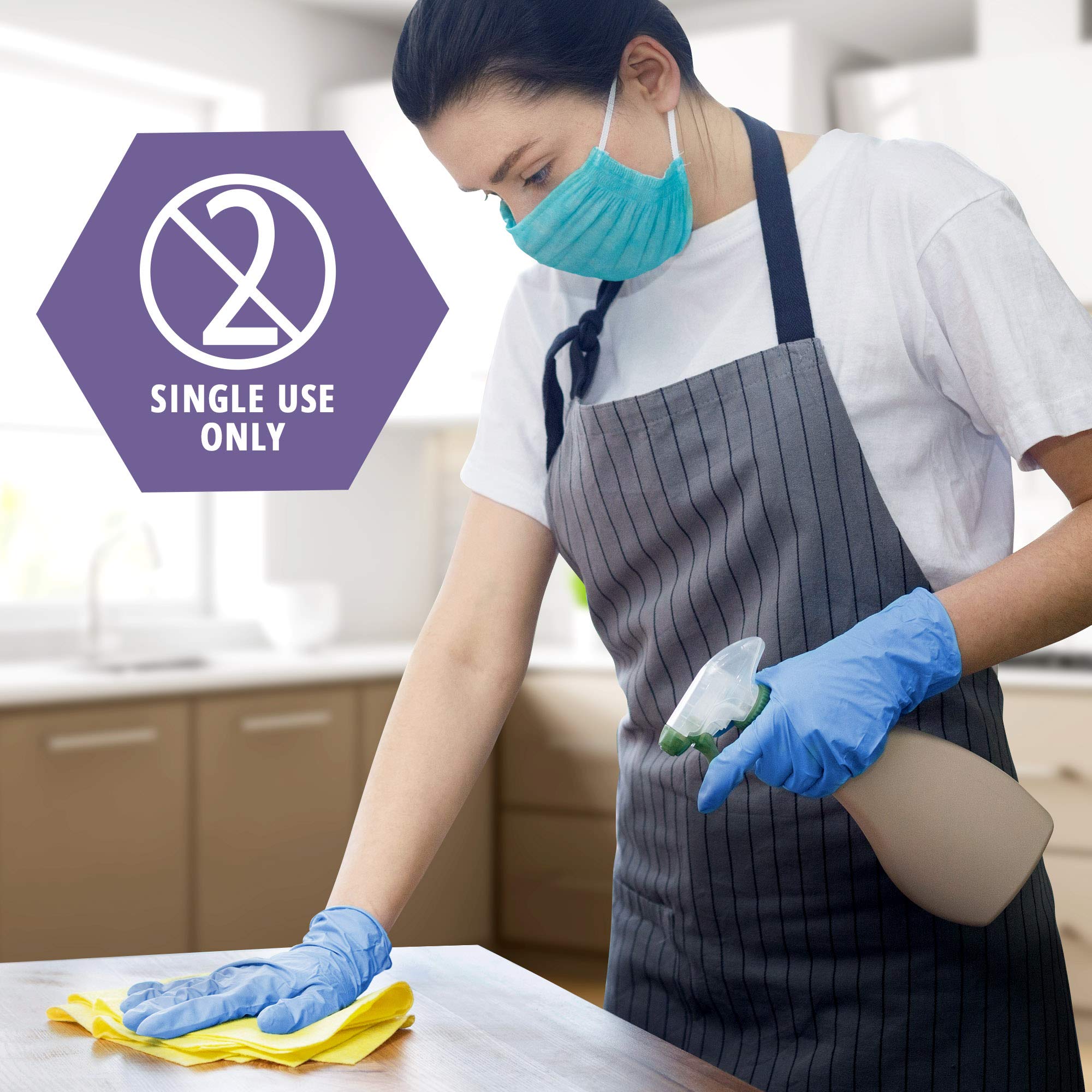 MED PRIDE NitriPride Nitrile-Vinyl Blend Exam Glove, Small 100 - Powder Free, Latex Free & Rubber Free - Single Use Non-Sterile Protective Gloves for Medical Use, Cooking, Cleaning & More