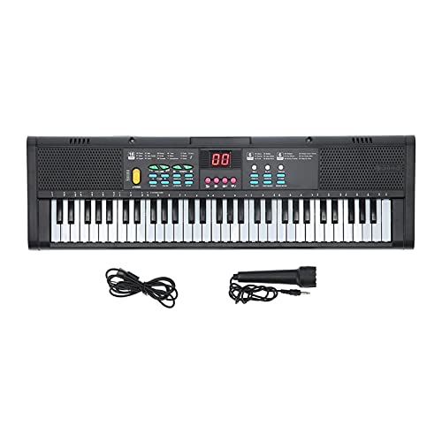 MQ6186 Keyboard Piano Portable 61 Keys Electronic Digital Music Piano Multifunctional with Microphone with Full-Size Keys for Kids Beginners