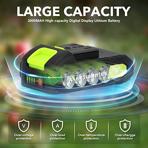 MeetWantes Mini Chainsaw 6-Inch with Real-time Power Display - Portable Handheld Cordless Chainsaw with 2 Rechargeable Batteries, 21V Small Power Chain Saws for Tree Trimming Wood Cutting
