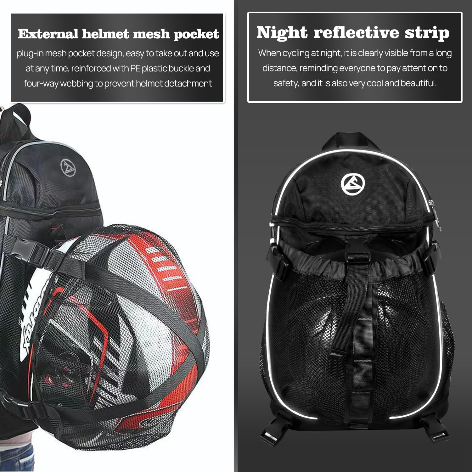 LORICK Motorcycle Helmet Backpack 25L Motorcy Backpack Waterproof Expandable Riding Cycling Backpack for Outdoor