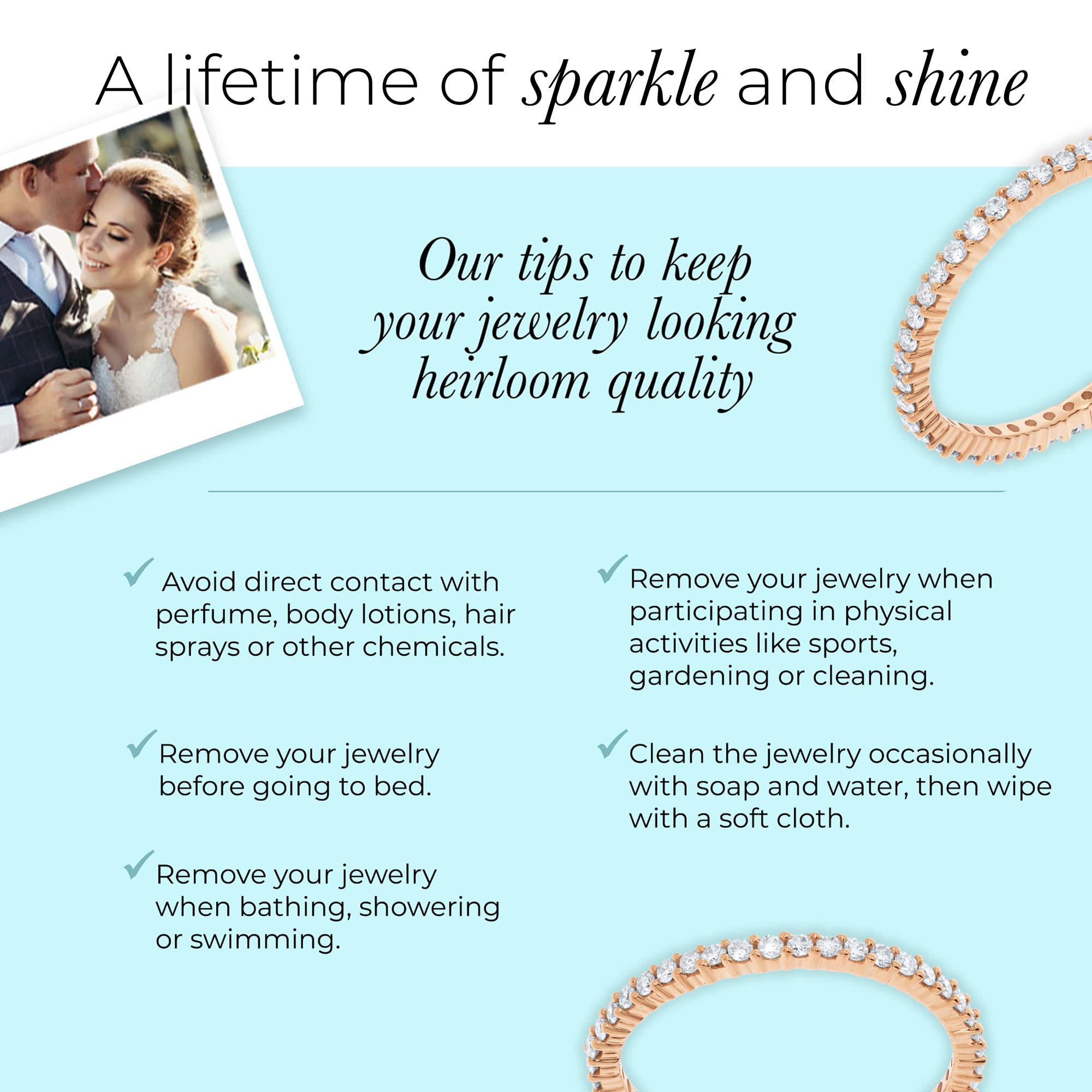 La Joya 1/2 CT TW Lab Created 10K Rose Gold Eternity Diamond Band for Women | Sparkling Anniversary Ring, Stackable Ring and Lab Grown Womens Thin Wedding Band | Ring Size 9