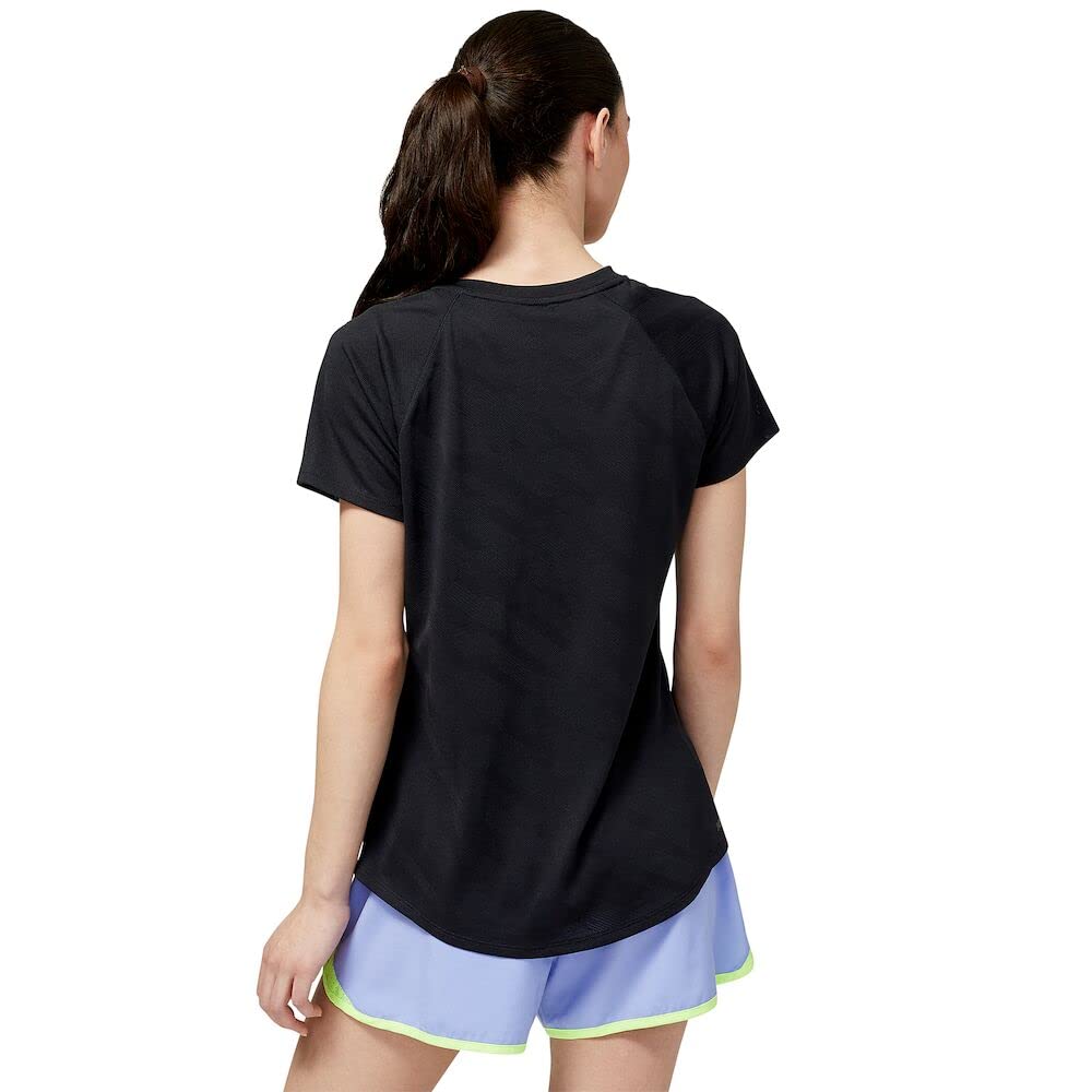 New Balance Women's Q Speed Jacquard Short Sleeve 22, Black, X-Large
