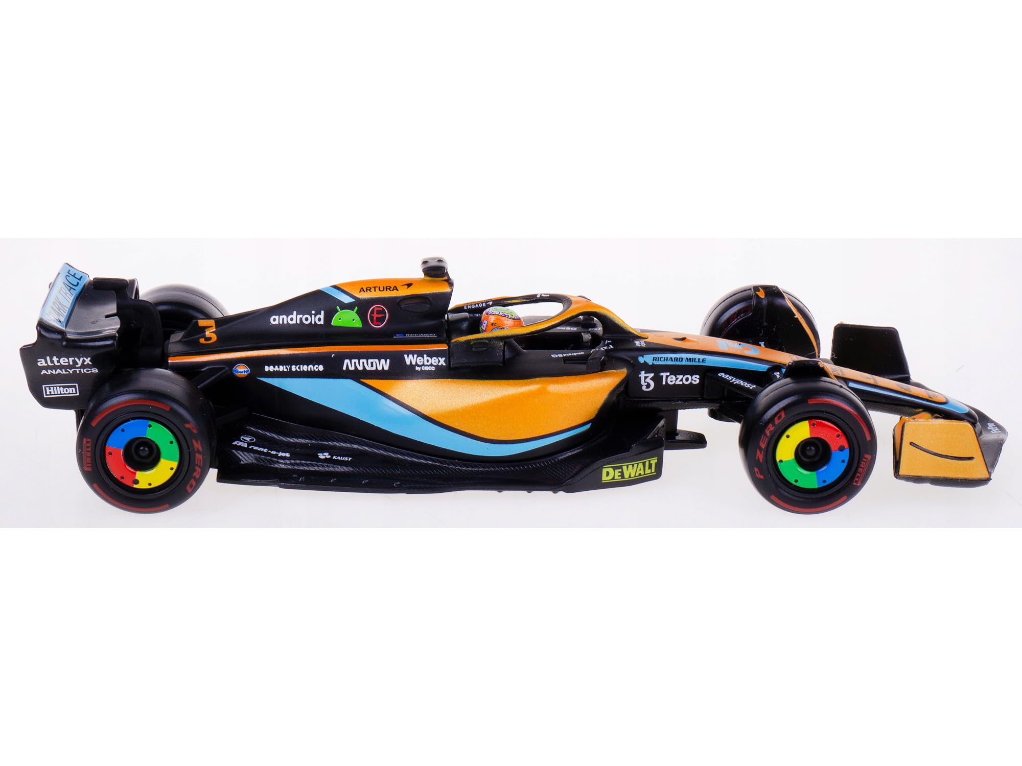 McLaren MCL36#3 Daniel Ricciardo Formula One F1 Australian GP (2022) with Display Case 1/43 Diecast Model Car by Bburago 38064DR