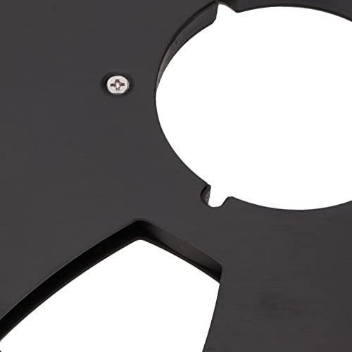 Yoidesu 1/4 10 Inch Empty Tape Reel, Three Holes Empty Disc Opening Machine Parts Aluminum Alloy Reel Tape Recorder Accessory for Nab(Black)