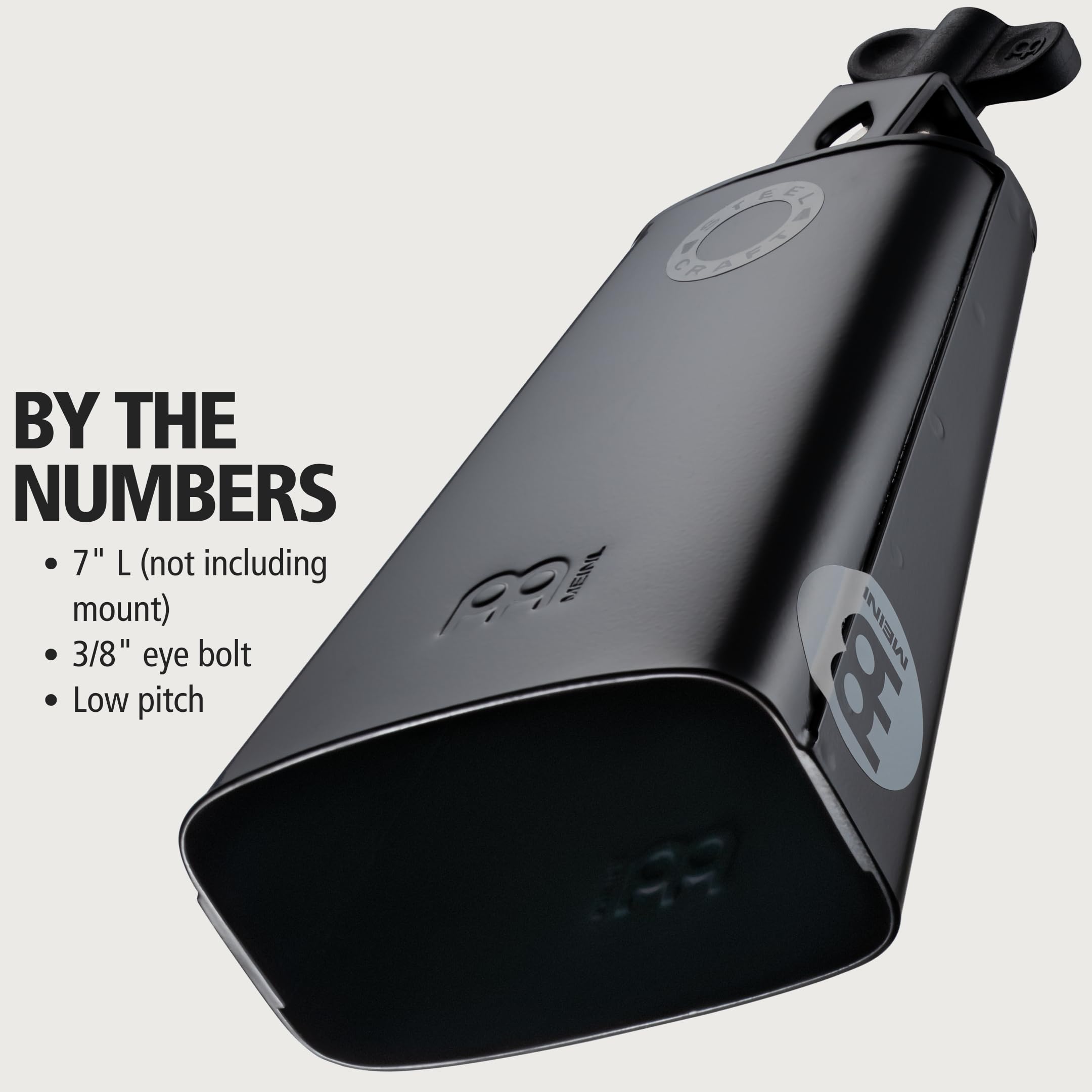 Meinl Percussion Mountable Cowbell, 7" Powder Coated Steel Craft Series β NOT Made in China β Low Pitch, 2-Year Warranty (SCL70B-BK)