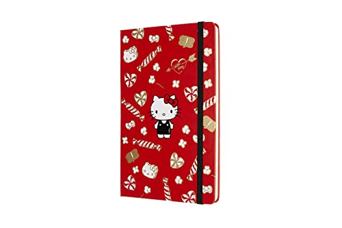 Moleskine Limited Edition Hello Kitty Notebook, Hard Cover, Large (5" x 8.25") Ruled/Lined, Red, 240 Pages
