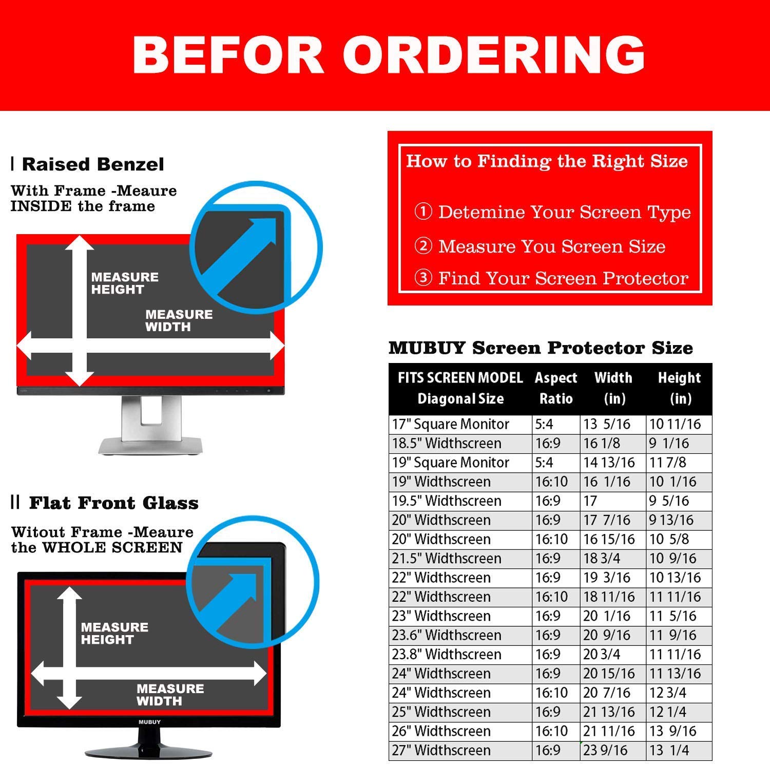 MUBUY-GOL Blue Light Screen Protector 17 inch Monitor (2 Pack) Desktop Monitor 5:4 Widescreen, Reduce Glare Reflection and Eyes Strain, Help Sleep Better (13.3" W x 10.6" H)