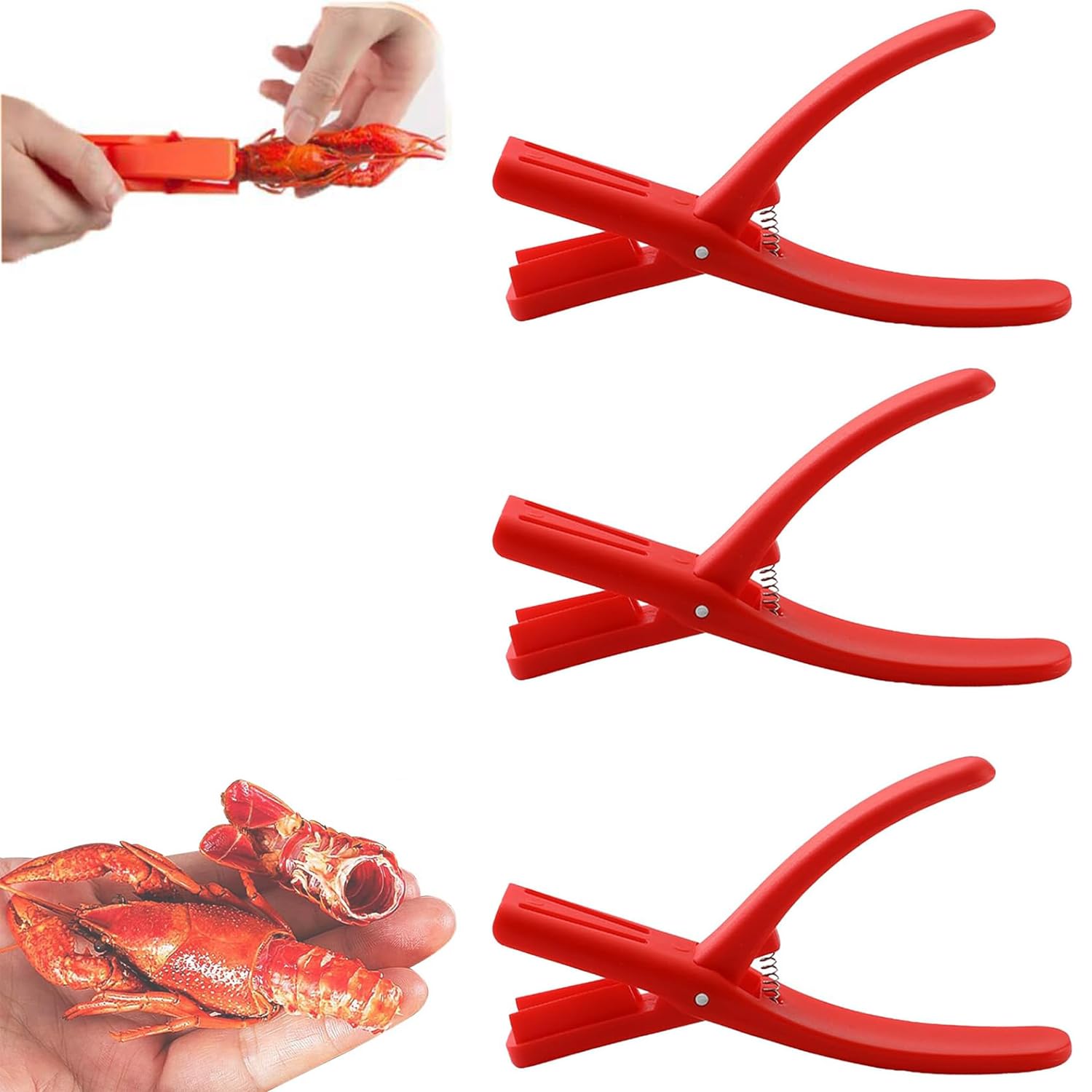 WESUN Crawfish Peeler, Crawfish Shucker, Crawfish Sheller Tool for Peeling Cooked Shrimp Tails, Universal Crayfish Shelling Device, Household Restaurant Easily Remove (Red), Suitable, SP011