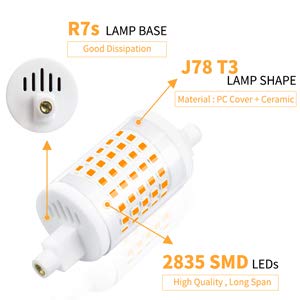 Luxvista Dimmable R7S LED Bulb Daylight J78 T3 LED Bulb, 10W J78 Bulb (100W R7S Halogen Bulb Replacement), 78mm J-Type Light Bulbs for Ceiling Light Floor Wall Lamps Security Lights