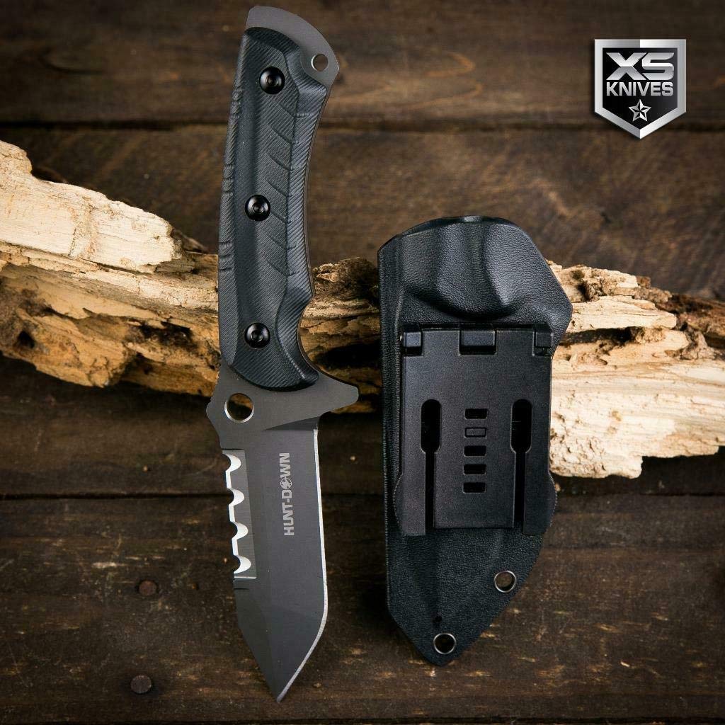 Tanto Survival Fixed Blade Hunting Knife G10 Handle Full Tang Quick Release Kydex Sheath by Survival Steel