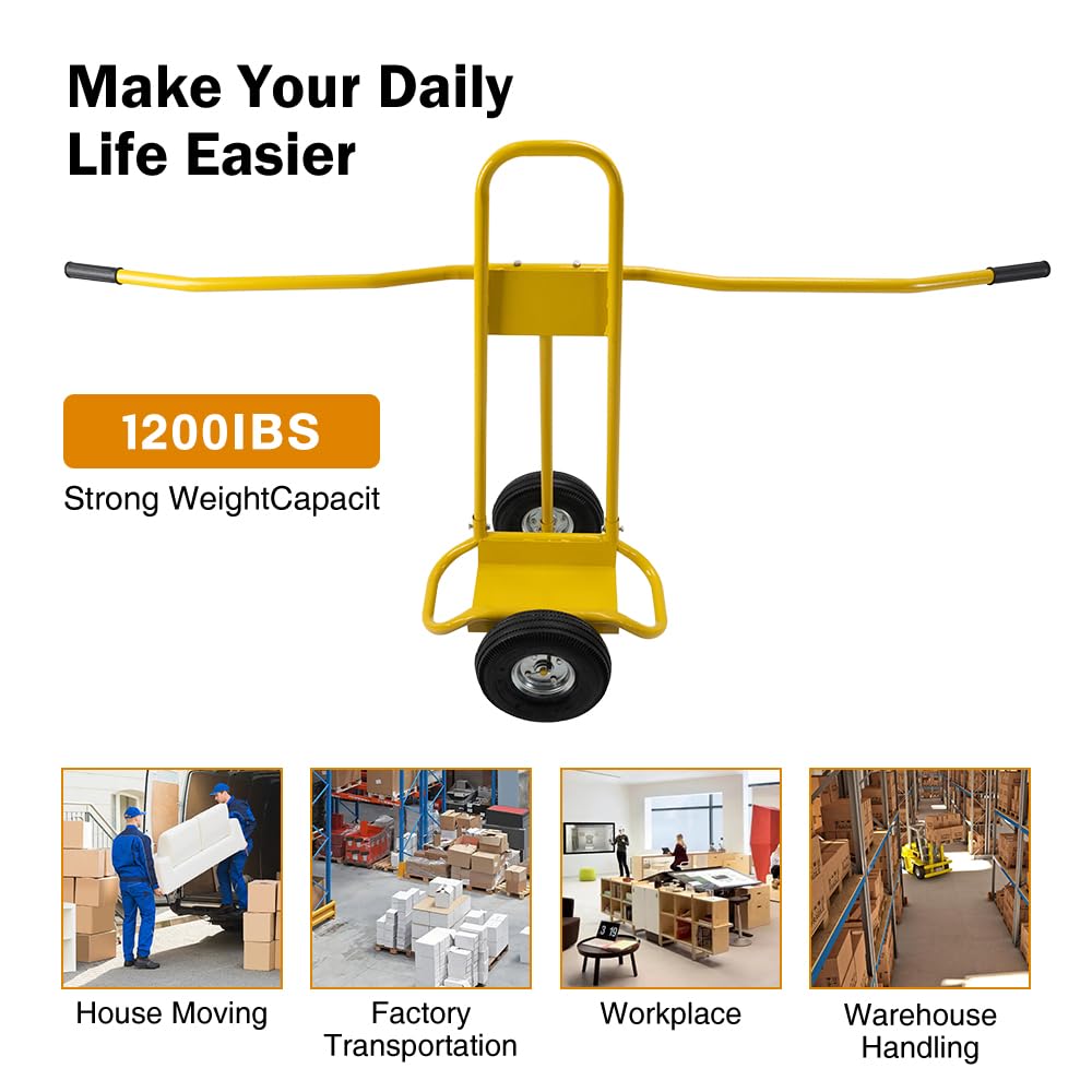 Yeeoy Panel Truck Dolly Cart, Heavy Duty Platform Truck Cart, 1200 lbs Load Capacity Drywall Sheet Cart with Wheels Handle for Garage Home Warehouse