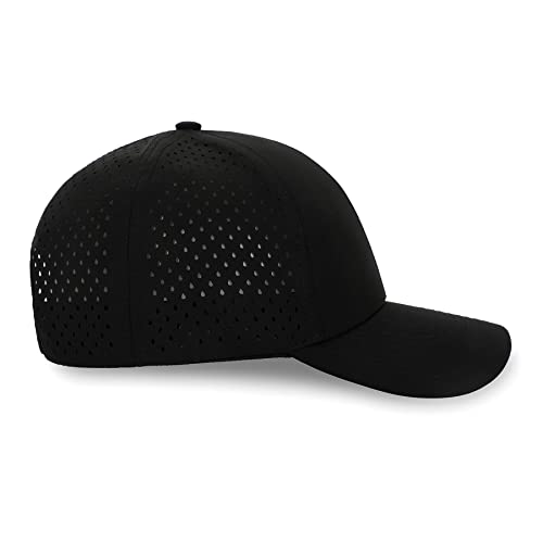 Salt Mafia 6-Panel Curved Brim Water-Resistant Performance Snap Back Hat, Blackout