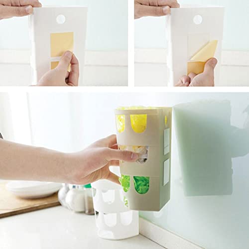 WUIUN Plastic Bag Holders for Grocery Bags Wall Mount, Bag Recycling Organizer for Store Plastic Shopping Bags and Handy for Reuse(White)