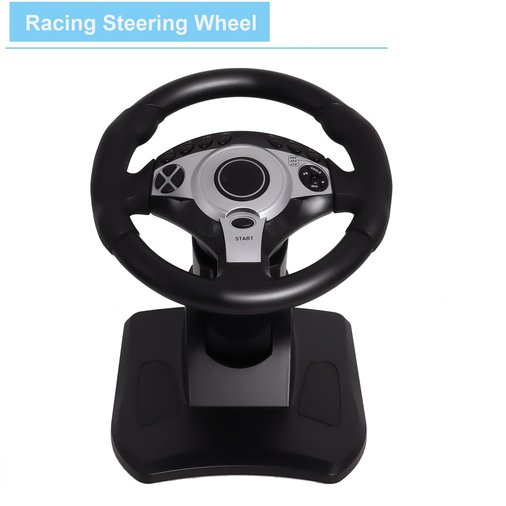 PXN Gaming Racing Steering Wheel 270/900 Degree for Compatible with PS4 PS3 PC XBOX 360 XBOX ONE NS SWITCH ANDROID Driving Force Steering Wheel with Pedals