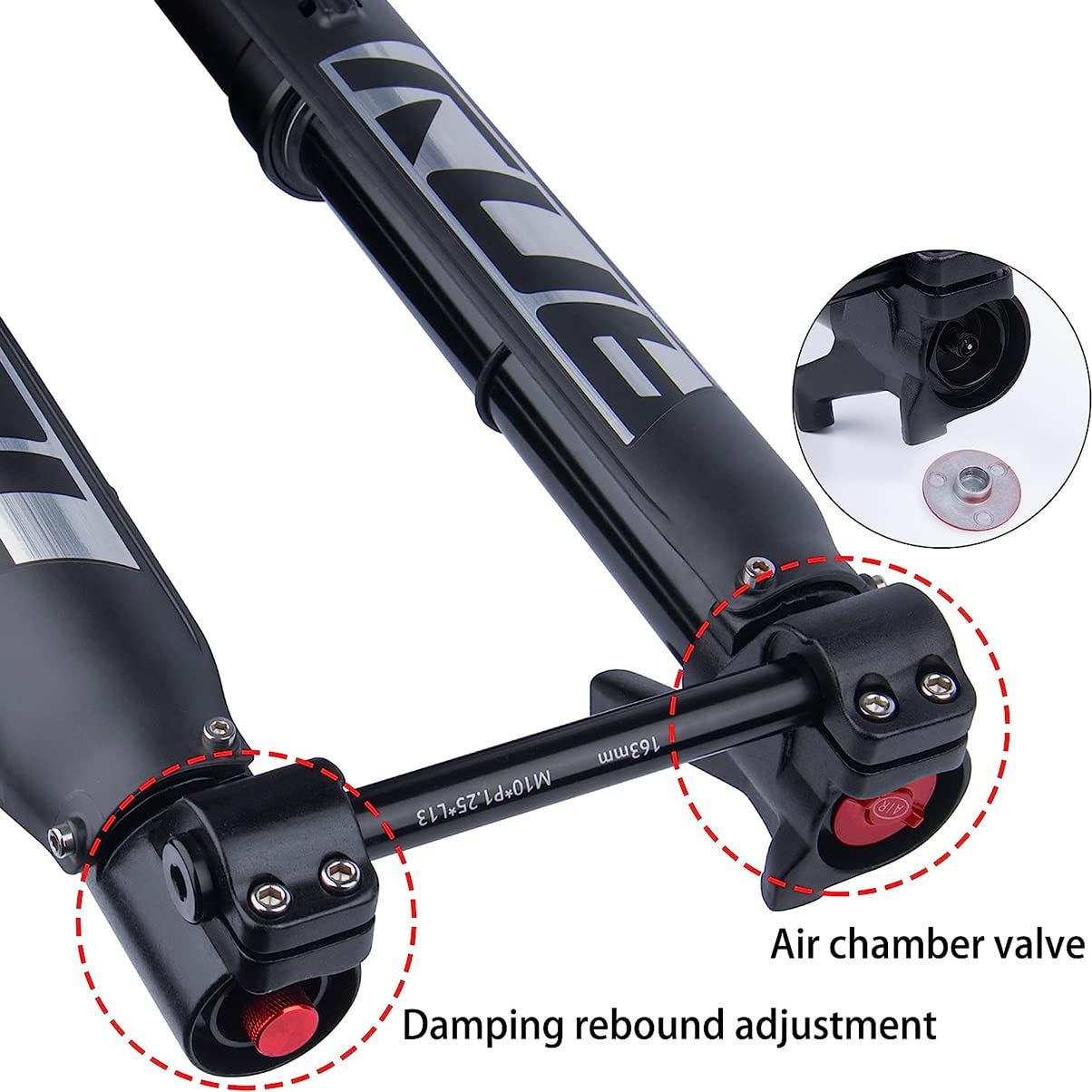 TISORT 26 27.5 29 MTB Bike Suspension Fork Double Shoulder Inverted Aluminum Alloy Thru-Axle Boost Spacing 15 * 110mm 1-1/8" Mountain Bikes Fork