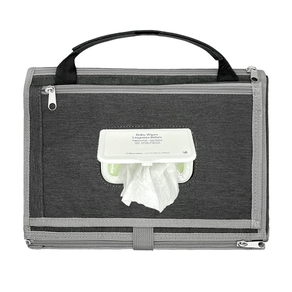 Wildcubz Portable Changing Pad | 27" Diaper Changing Mat | Wipes Pocket | Waterproof Changing Pads for Baby | Portable Diaper Changing Pad for Baby | Changing Pad Portable Changing Station (Graphite)