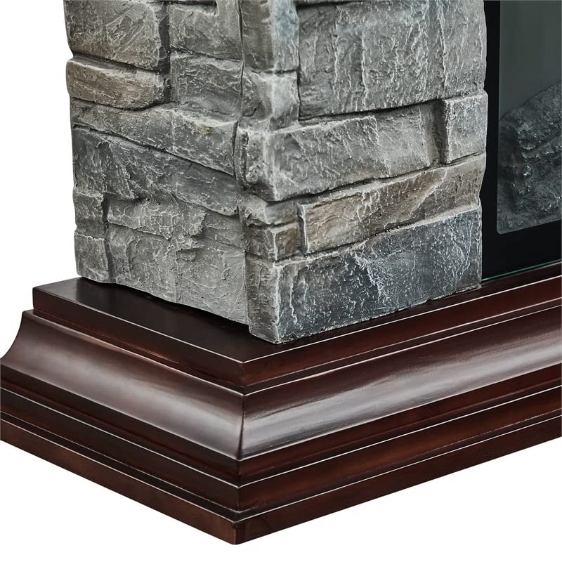 LIVILAND 40 in. Magnesium Oxide Freestanding Electric Fireplace in Gray