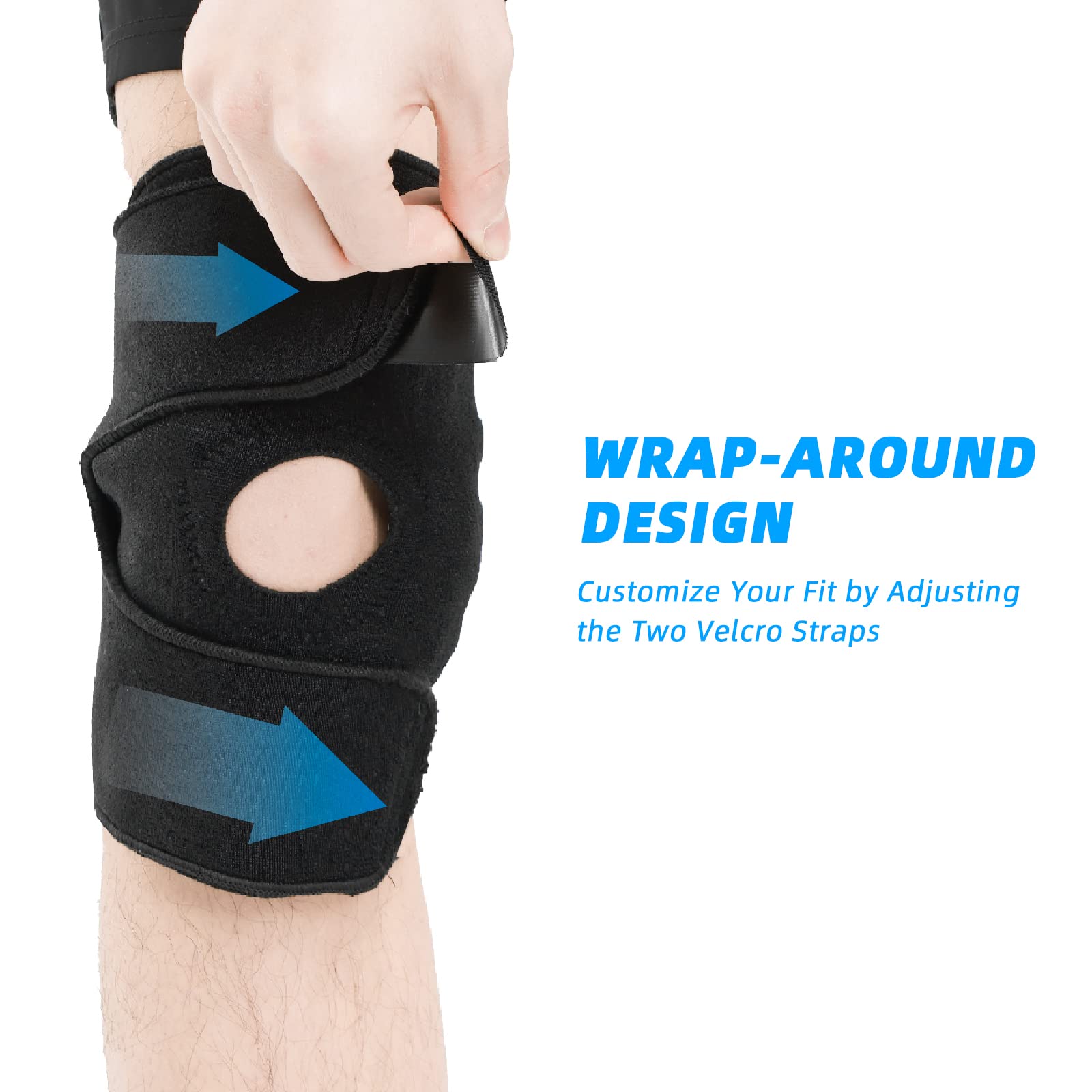 Solmyr Knee Brace Support Adjustable Compression Knee Support Brace for Men Women, for Knee Pain, Arthritis Pain, Tendon, Injury Recovery, Running, Workout