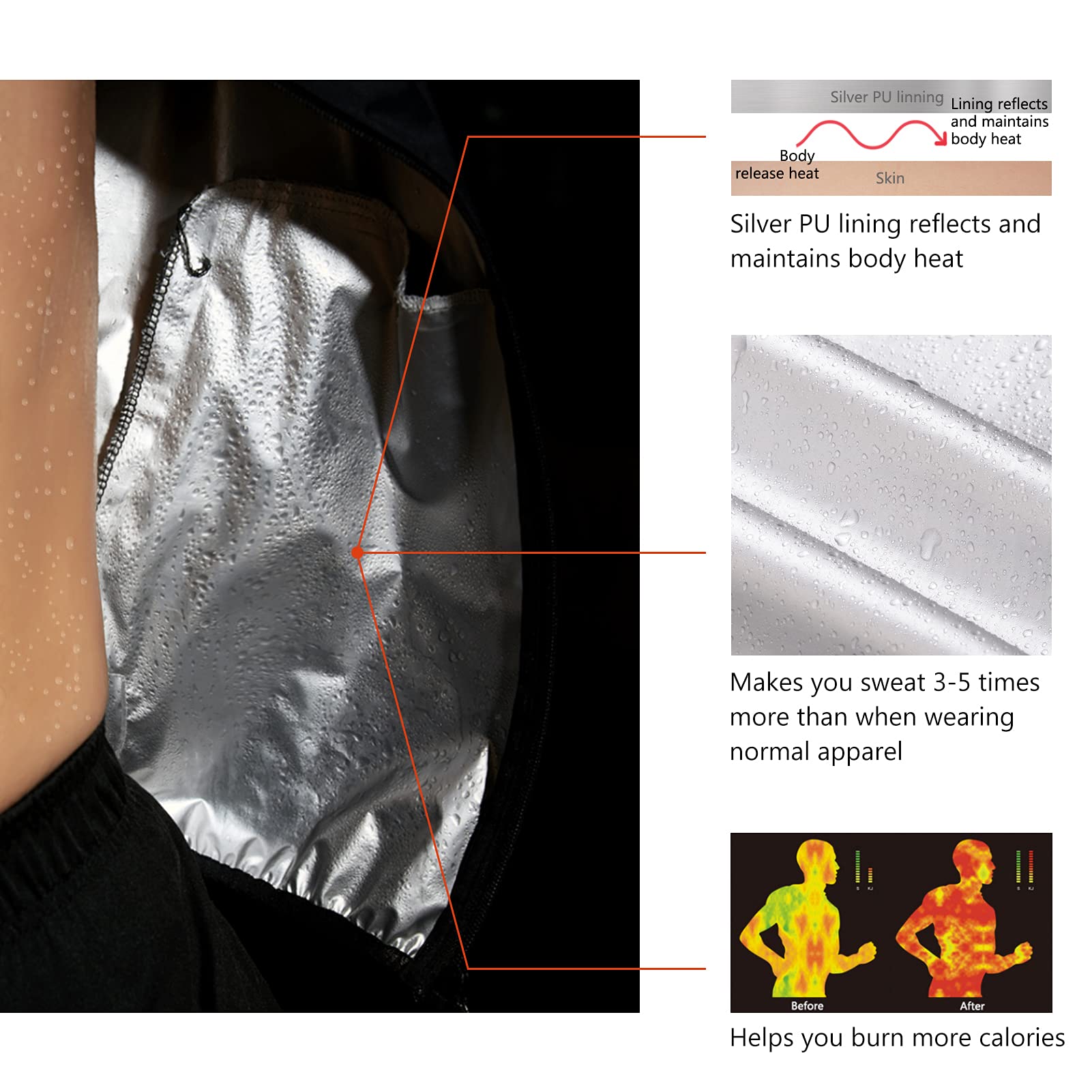 Ripstop Sauna jacket men Weight Loss Boxing Gym Sweat Suits Workout Jackets