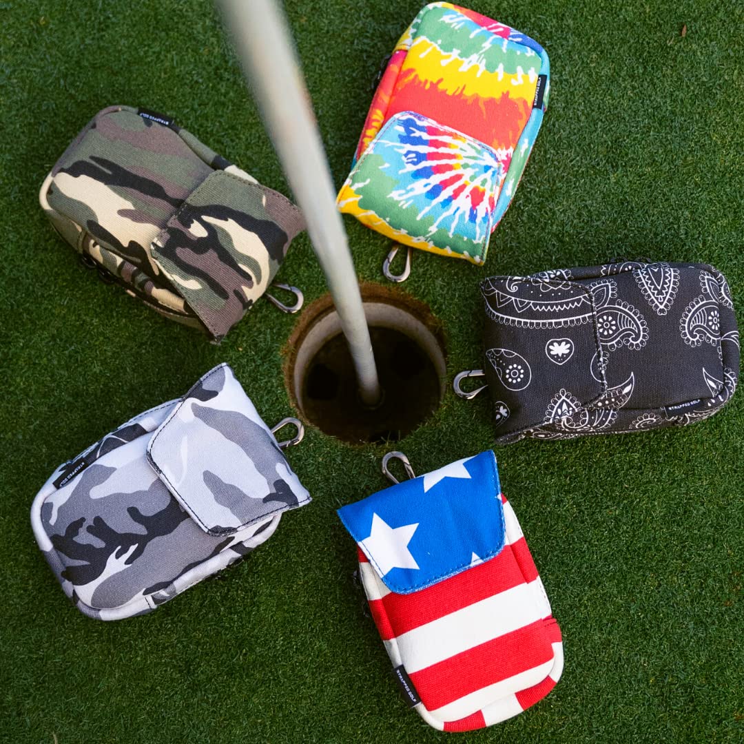 Pinned Golf Universal Protective Designer Golf Rangefinder Case with Clip | Waterproof Case with Carabiner | Canvas Rangefinder Pouch with Dual Magnet Closure and 2-Way Zipper | The Wolf