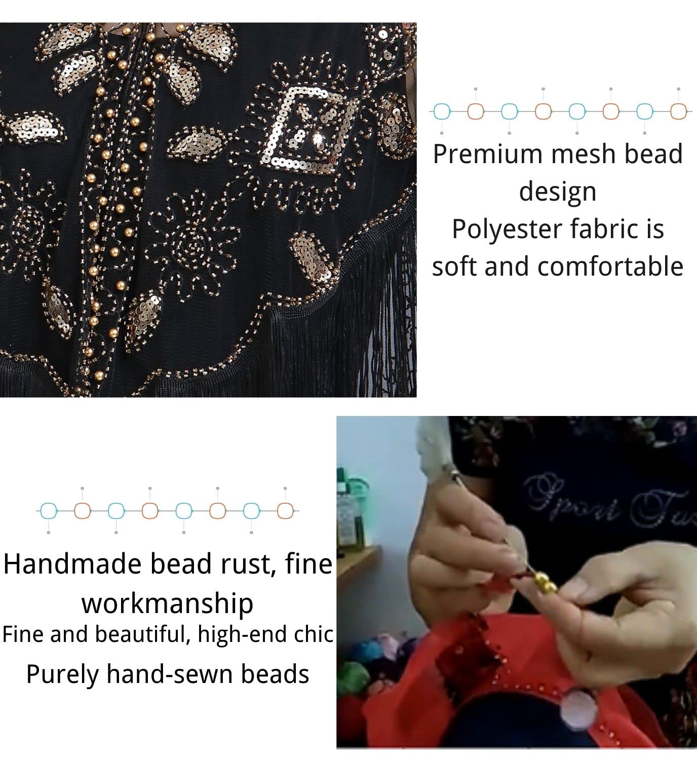 Rlosjin πππππ¬ ππ‘ππ°π₯ ππ¨π« ππ¨π¦ππ§, Sequin Beaded Bridal Shawl, Dab Dinner Shawl, Prom Shawl, Dinner Scarf, ππ«ππ¬π¬ πππ«ππ² ππ‘ππ°π₯- Black Gold