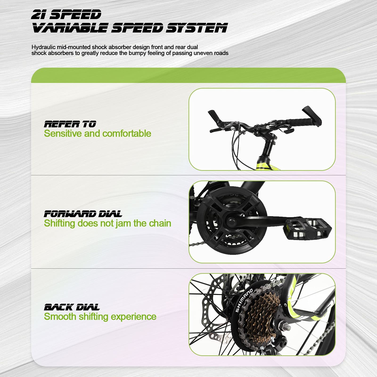 Vehpro 29 inch Hardtail Mountain Bike 21 Speeds, 29-inch BMX BicycleSuggested Rider Height 5'7" - 6'5"
