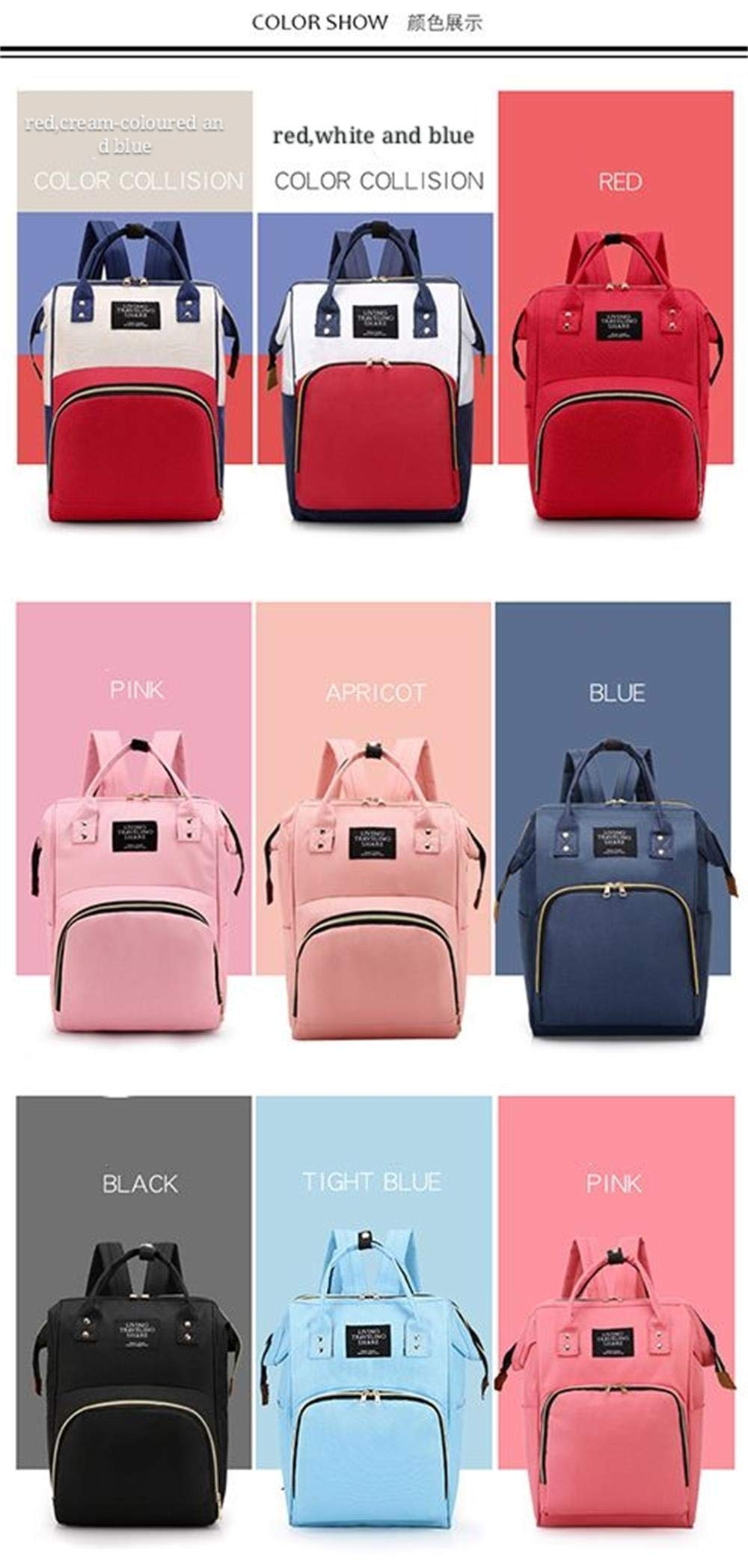 MLBCARE baby bag back pack large-capacity multi-functional fashionable shoulders diaper backpack mother's portable baby care bag Separate storage (Light blue)