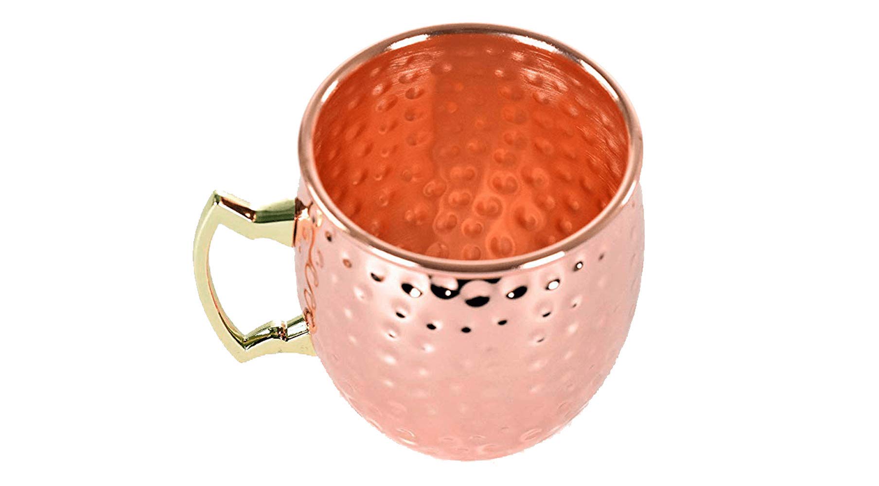 RV Hammered Copper Moscow Mule Mug with Brass Handle, 18oz