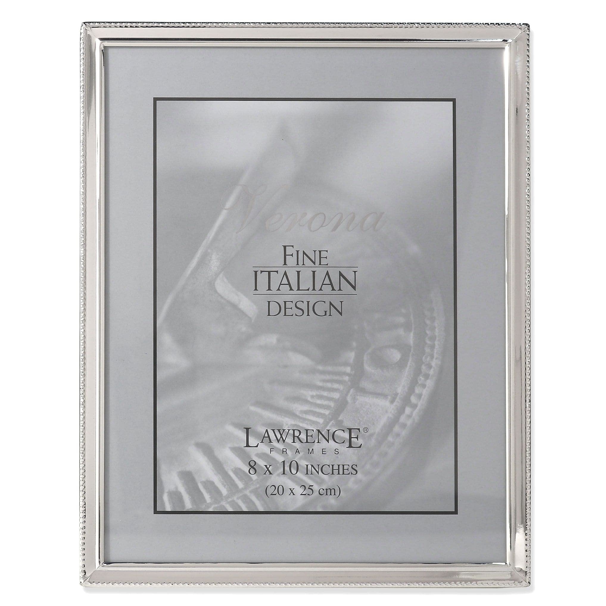 Lawrence Frames Bead Border Design, 8x10, Silver