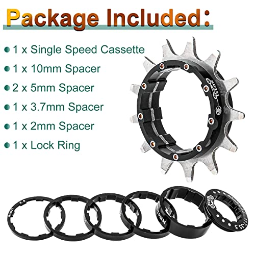 MUQZI Bike Single Speed Freewheel Kit Single Speed Conversion Kit for MTB Fixed Gear Road Bike, 16T