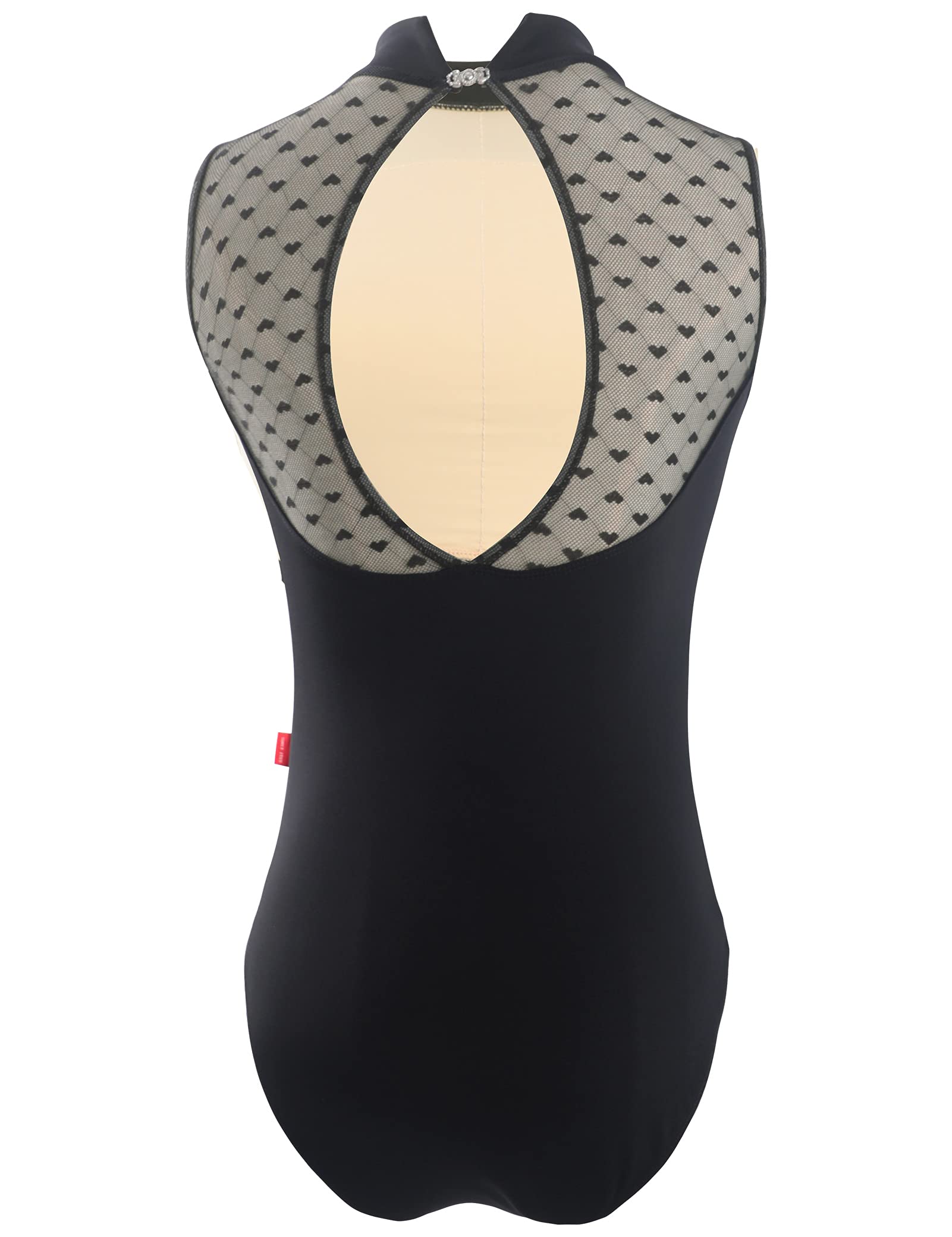 Phoeswan Ballet Leotards for Women, High Neck Black Dance Leotards, Lace Splice Backless Gymnastics Leotards, Size S