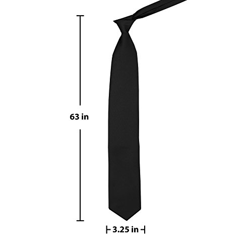 LUTHER PIKE SEATTLE Handmade XL Black Ties For Men Woven Big and Tall Tie Mens Ties : Solid Color Necktie, Extra Long Neckties For Every Outfit