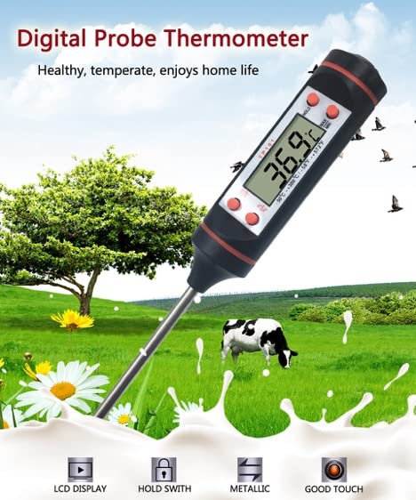 Sepa Sport Large Meat, Food & Liquid Thermometer,Fast Precise Digital Screen with 5.7 Inches Stainless Steel Probe Perfect for Any Cooking, Deep Fry, BBQ Grilling, Turkey Roasting Or Meat. (TP101)