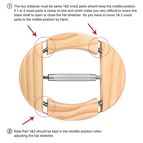 YESCRIBIR Hat Stretcher 4 Way Hats Expander Fitted Hat Size 7 1/2 to 10 5/8 Wooden Hat Maintainers for Fedora Cowboy Hats