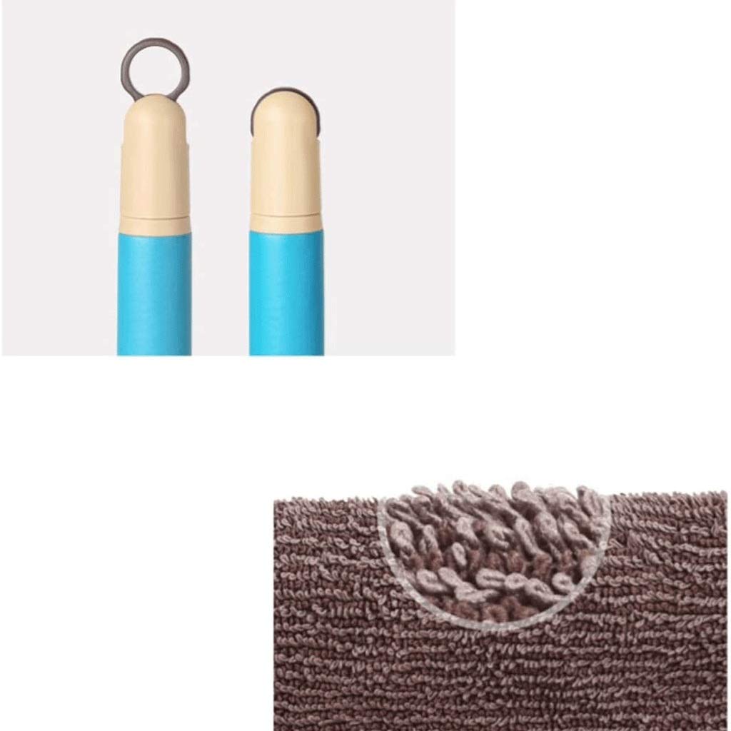 WSJIE Brown Mop, Professional Microfiber Mop for Hardwood, Laminate, Tile Floor Cleaning, Stainless Steel Telescopic Handle