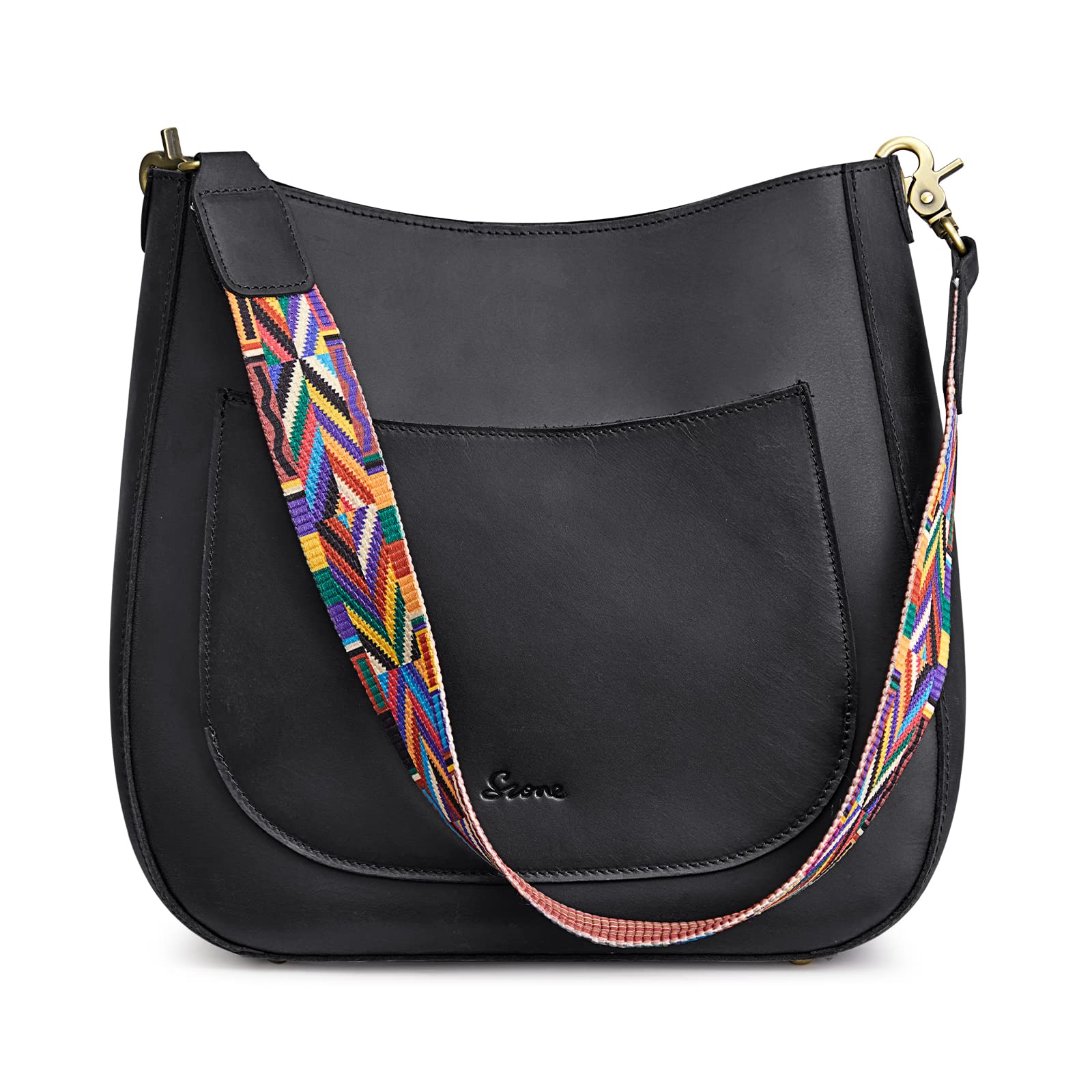 S-ZONE Women Genuine Leather Hobo Bag Crossbody Bucket Purse Vintage Shoulder Handbag with Woven Strap