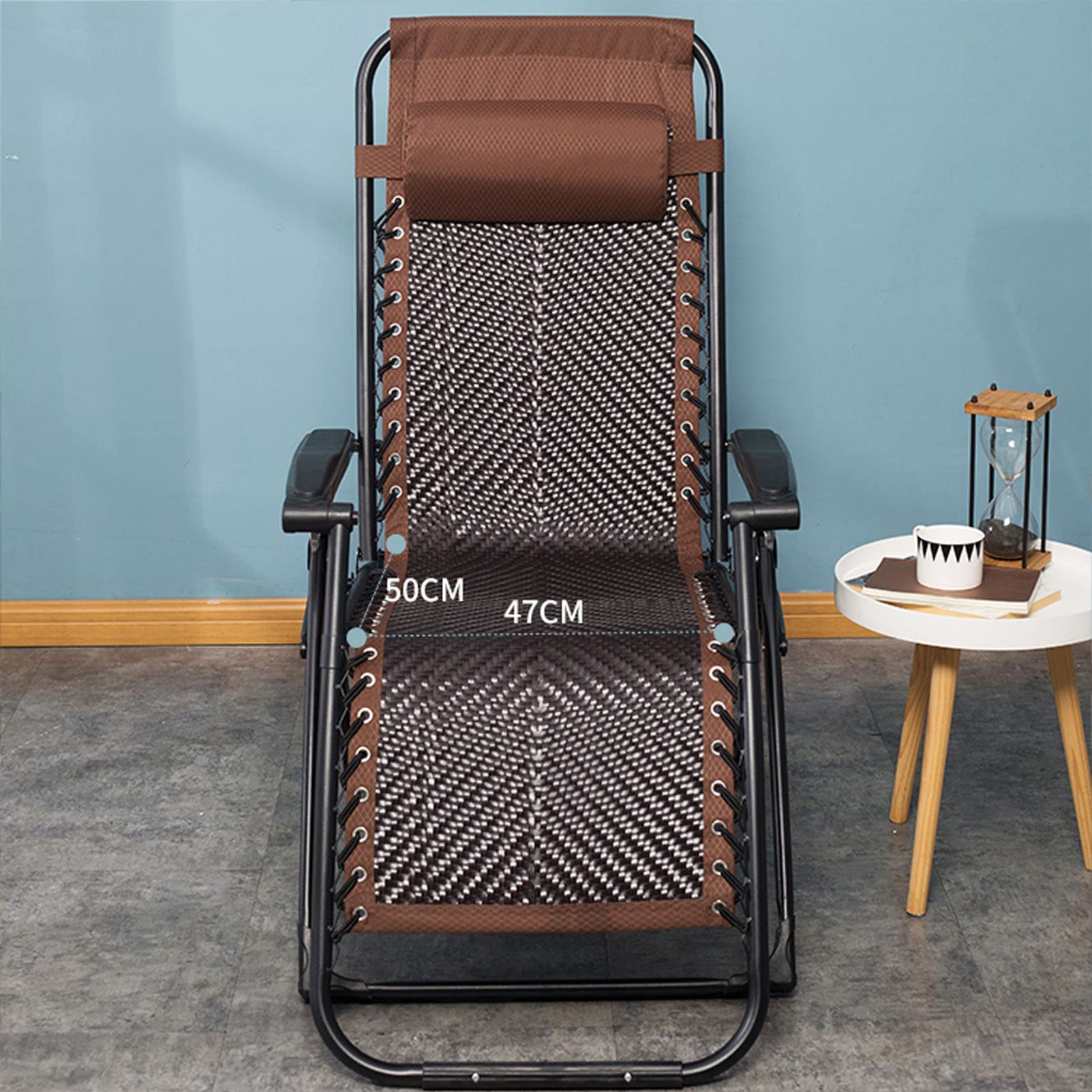 Lounge Chair, Outdoor Reclining PE Rattan Patio Recliner Chairs Beach Pool Lawn Camping Indoor Office Deck Lounger Chair