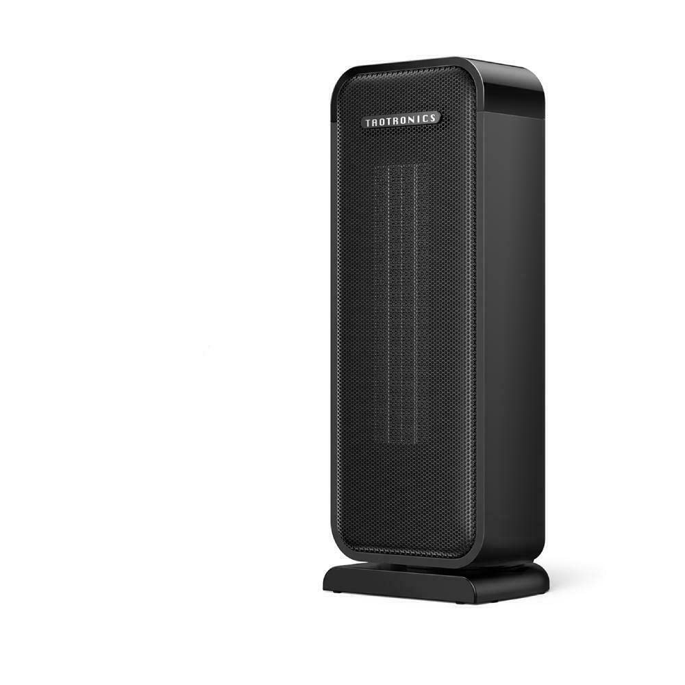 TaoTronics TT-HE003 Space Heater, 1500W Electric Portable Fast Heating Widespread Oscillation ECO Mode 12 Hrs Timer with Remote Control for Indoor Use Home, Small, Black