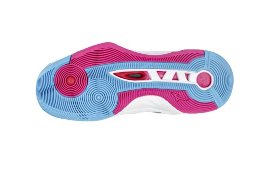 Mizuno Women's Wave Momentum 2 | Women's Indoor Volleyball Shoe | White/Pink | US Women's 10